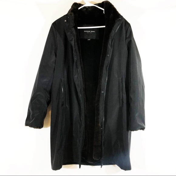 Andrew Marc | Jackets & Coats | Andrew Marc Fur Lined Long Line Coat Sz ...